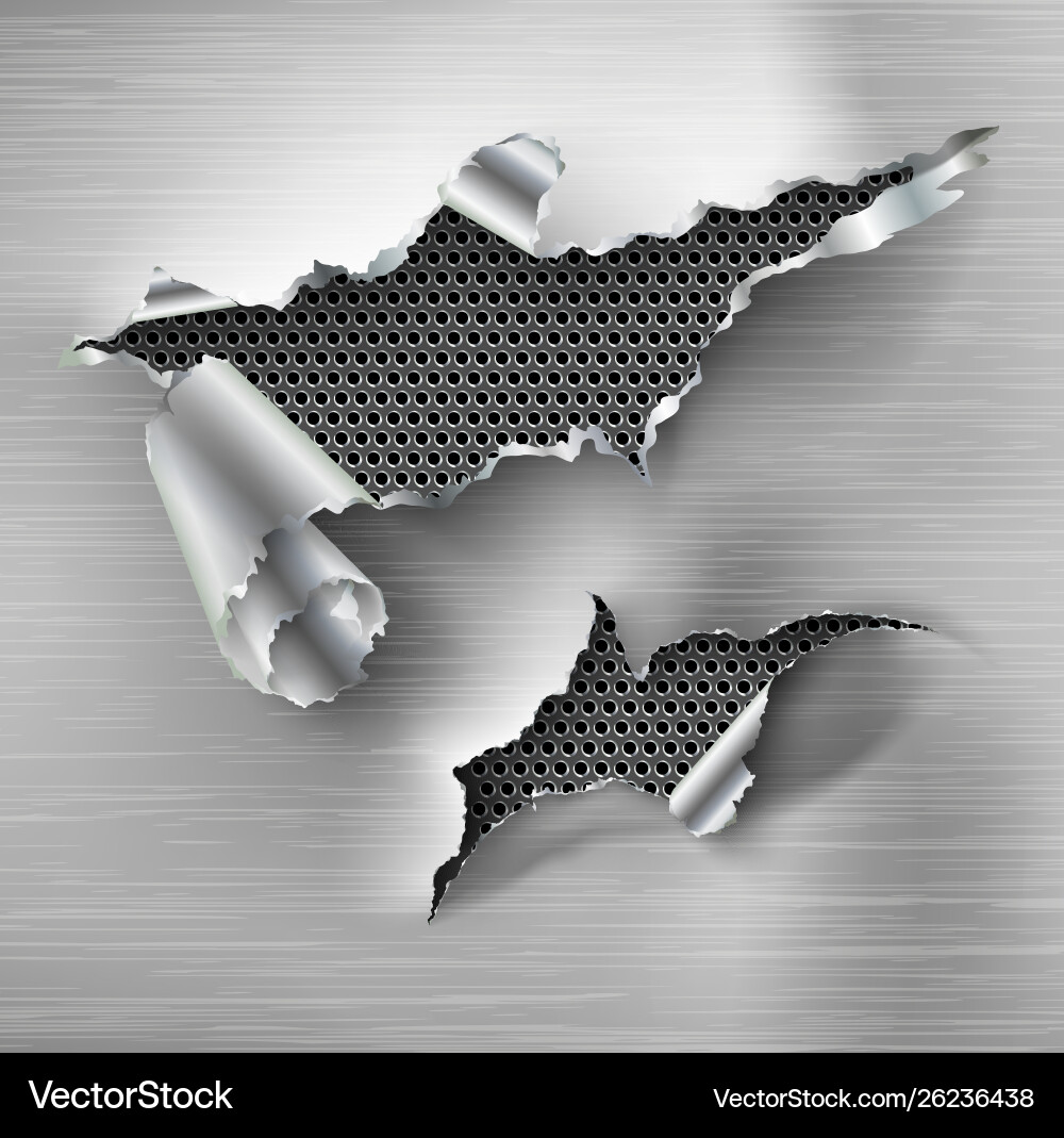 Torn ripped steel template sides Royalty Free Vector Image