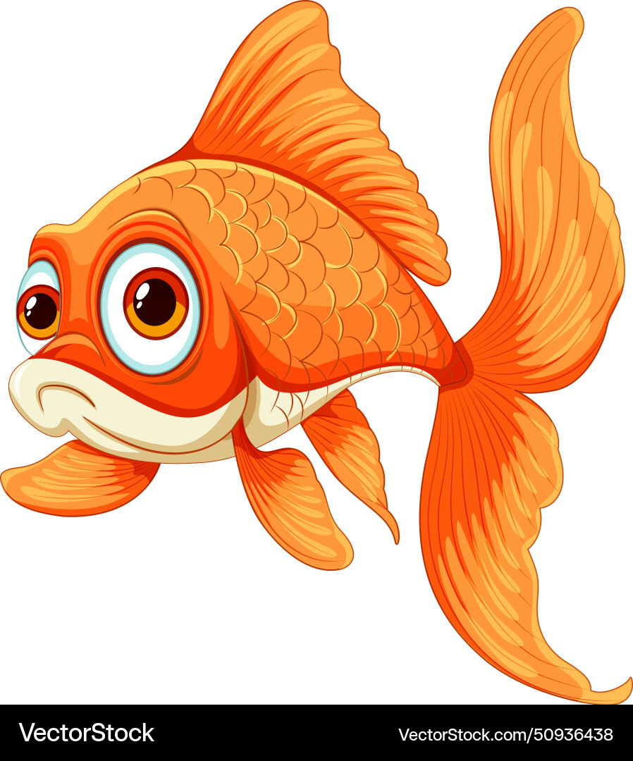 Vibrant of a cute goldfish Royalty Free Vector Image