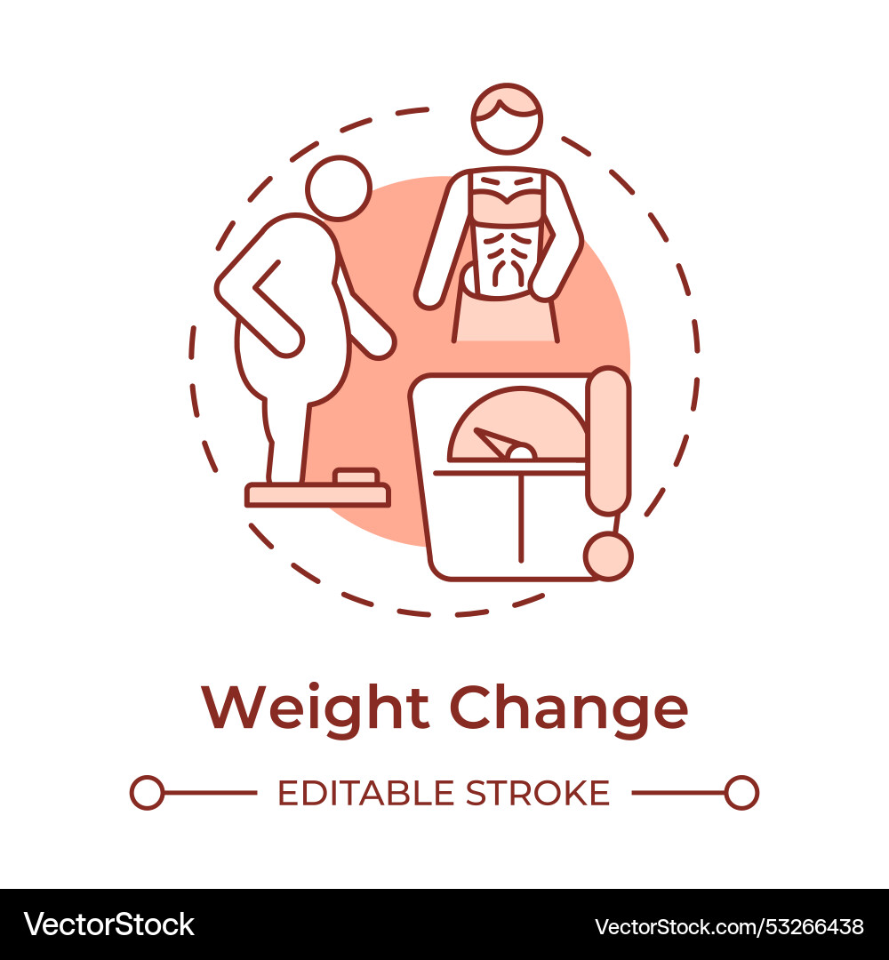 Weight change soft red concept icon Royalty Free Vector