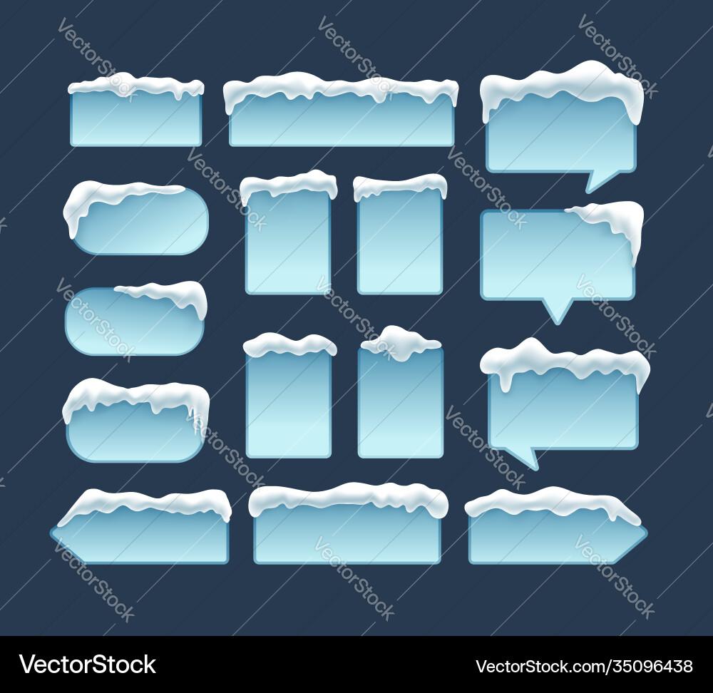 Winter snowfall frames Royalty Free Vector Image