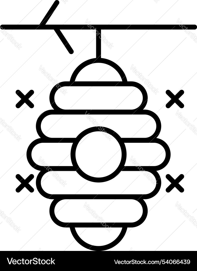 Beehive line icon design Royalty Free Vector Image