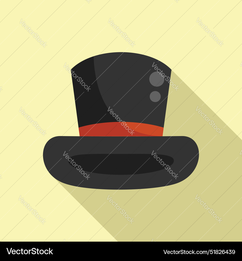 Black magician top hat casting a shadow on yellow Vector Image