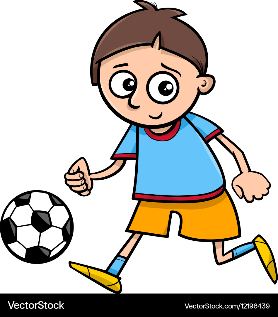 Boy playing ball cartoon Royalty Free Vector Image