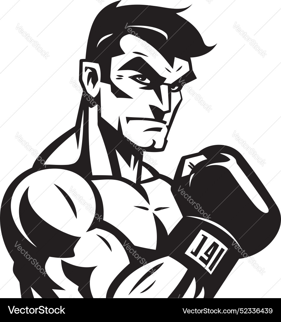 Champion profile iconic boxer silhouette boxing Vector Image