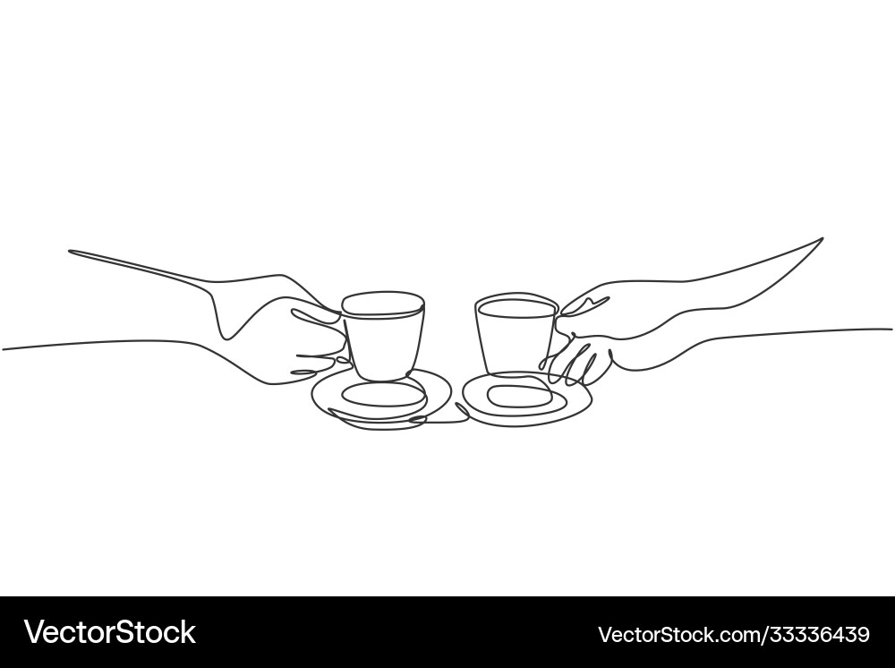 Coffee Date Line Drawing Royalty Free Vector Image