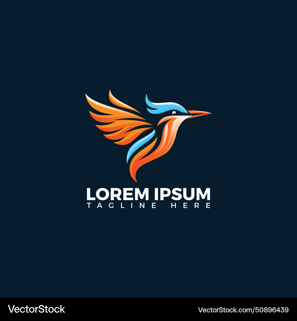 Colorful bird logo template Royalty Free Vector Image