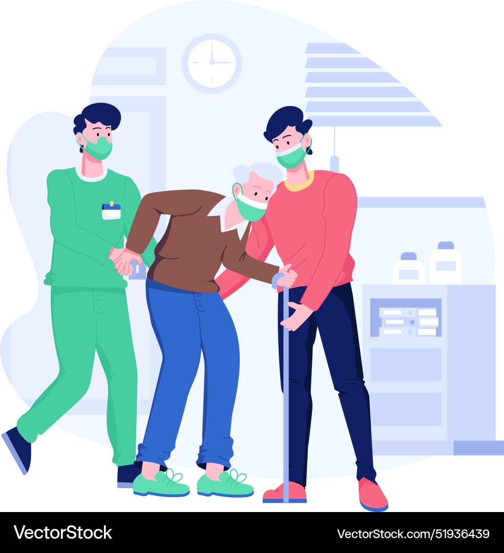 Elderly patient Royalty Free Vector Image - VectorStock