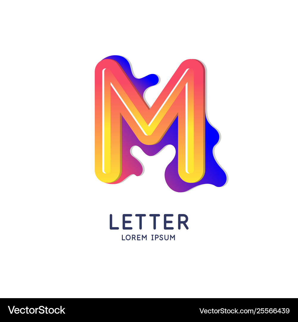 Letter m latin alphabet display Royalty Free Vector Image