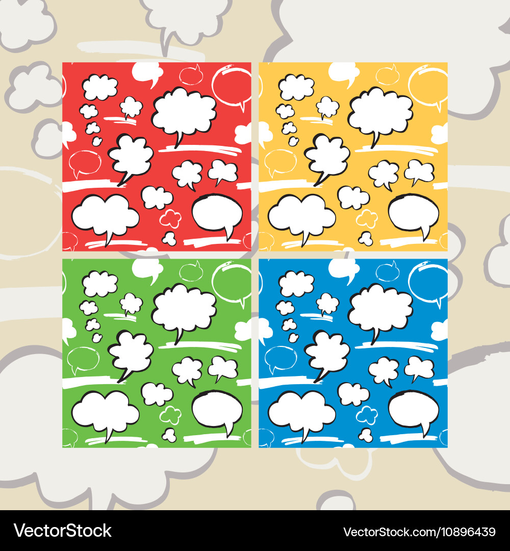 Marker speech bubbles seamless pattern set Vector Image