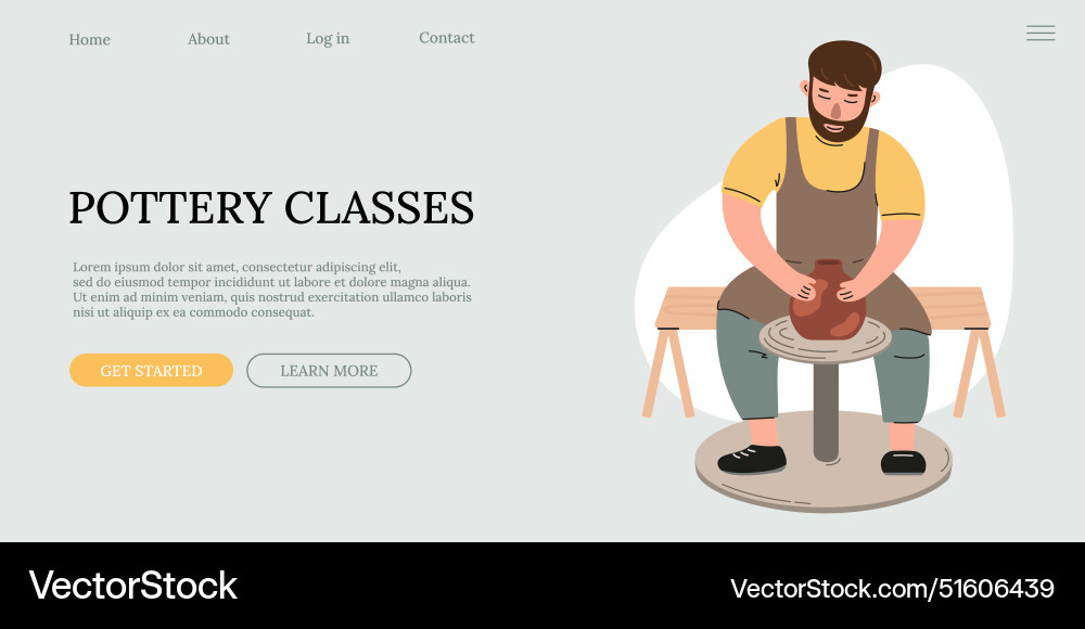 Modern banner for ceramics courses Royalty Free Vector Image