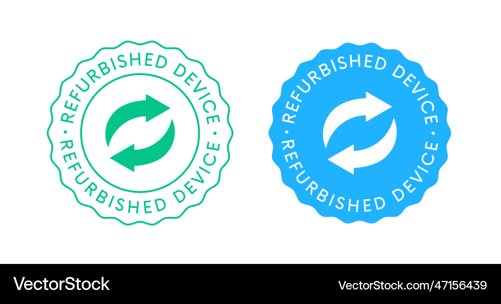 Refurbished device icon sign design restored tech Vector Image