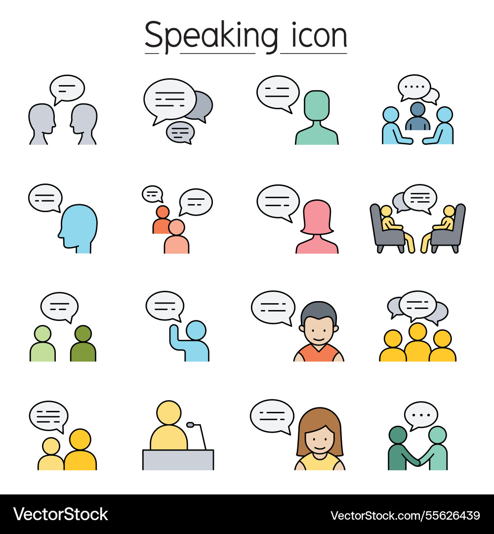 Talk speech discussion dialog speaking chat Vector Image