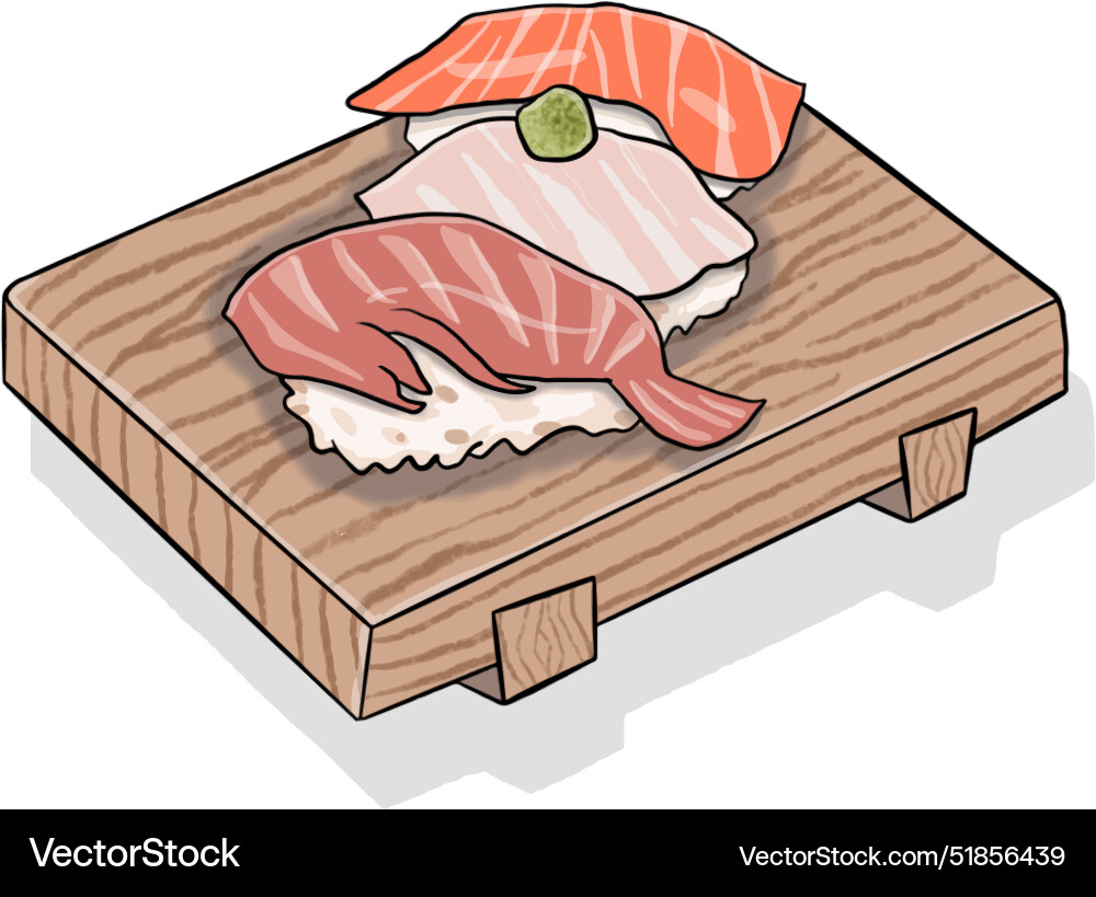Three sushi Royalty Free Vector Image - VectorStock