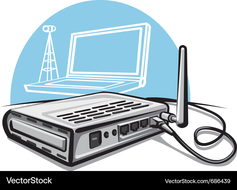 Wireless router Royalty Free Vector Image - VectorStock