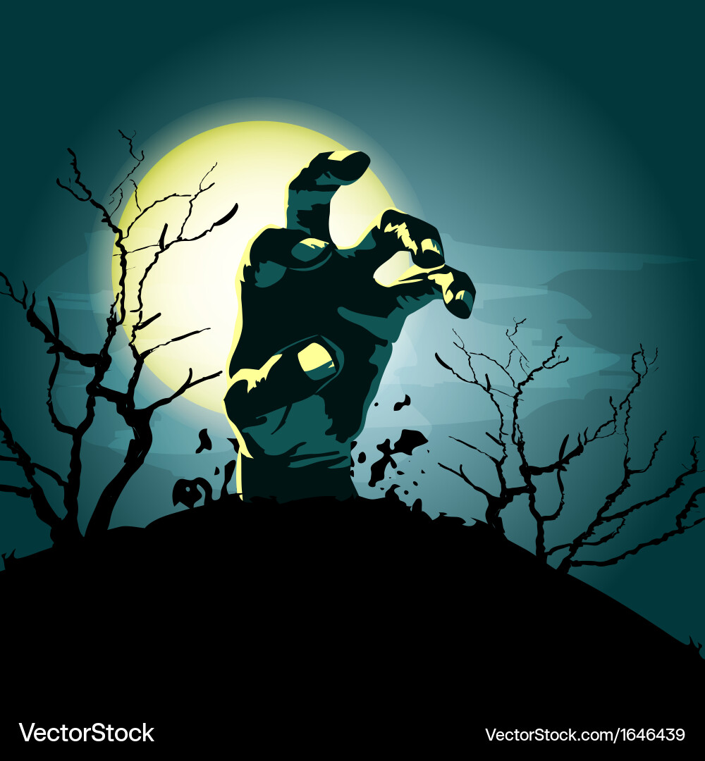 Zombie hand background Royalty Free Vector Image