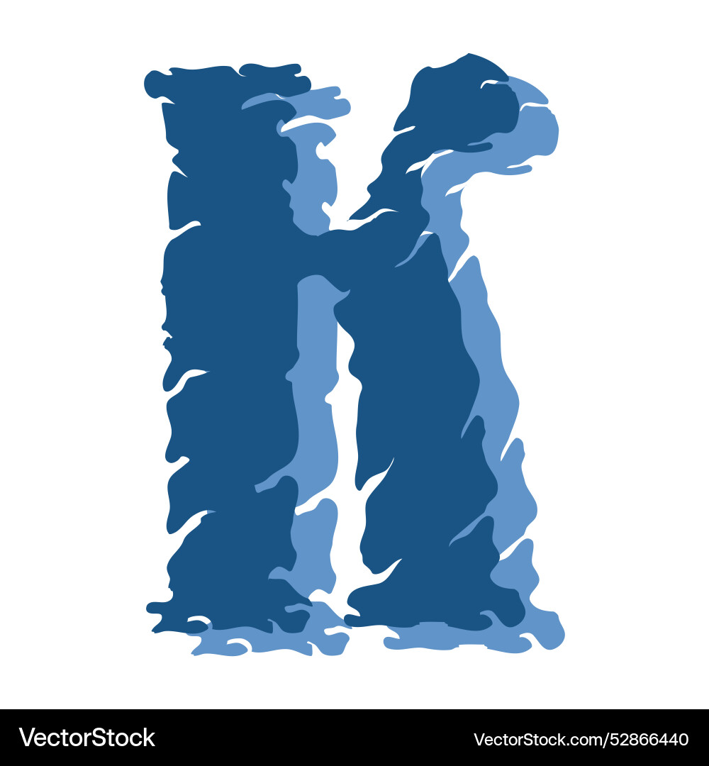 Art stone initial caps font capital letter k Vector Image