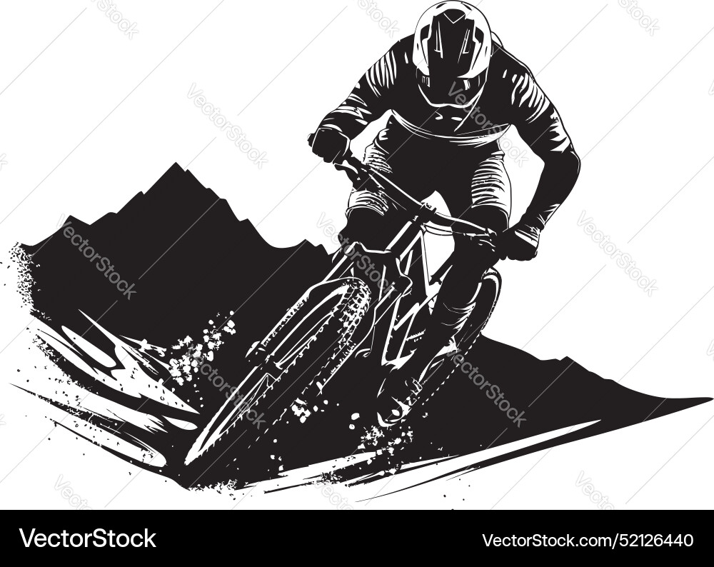 Ascent artistry mountain biking icon alps Vector Image