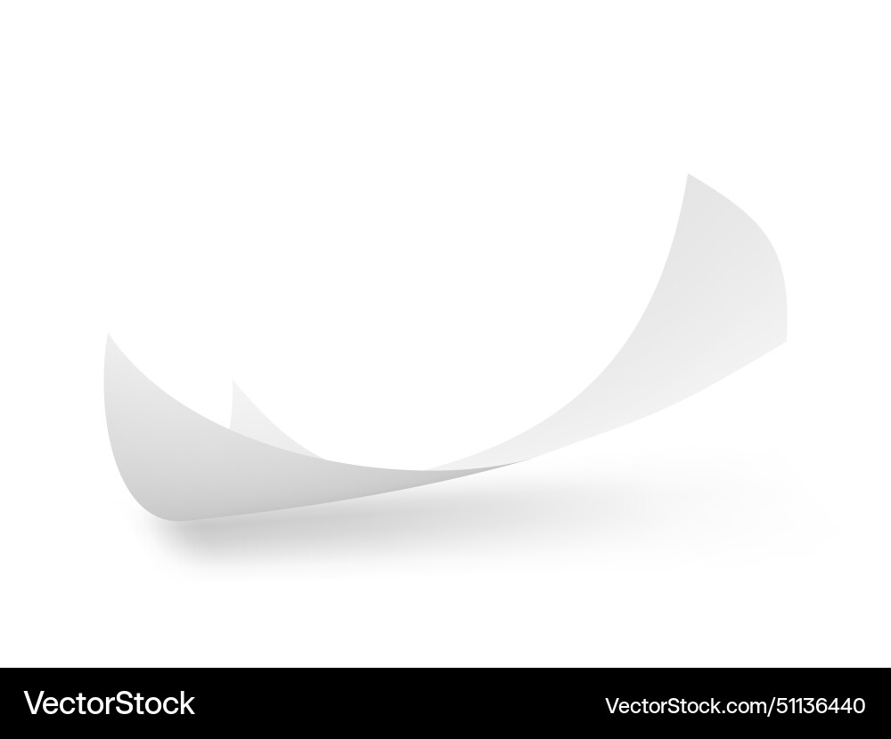 Clear white paper sheet flying isolated Royalty Free Vector