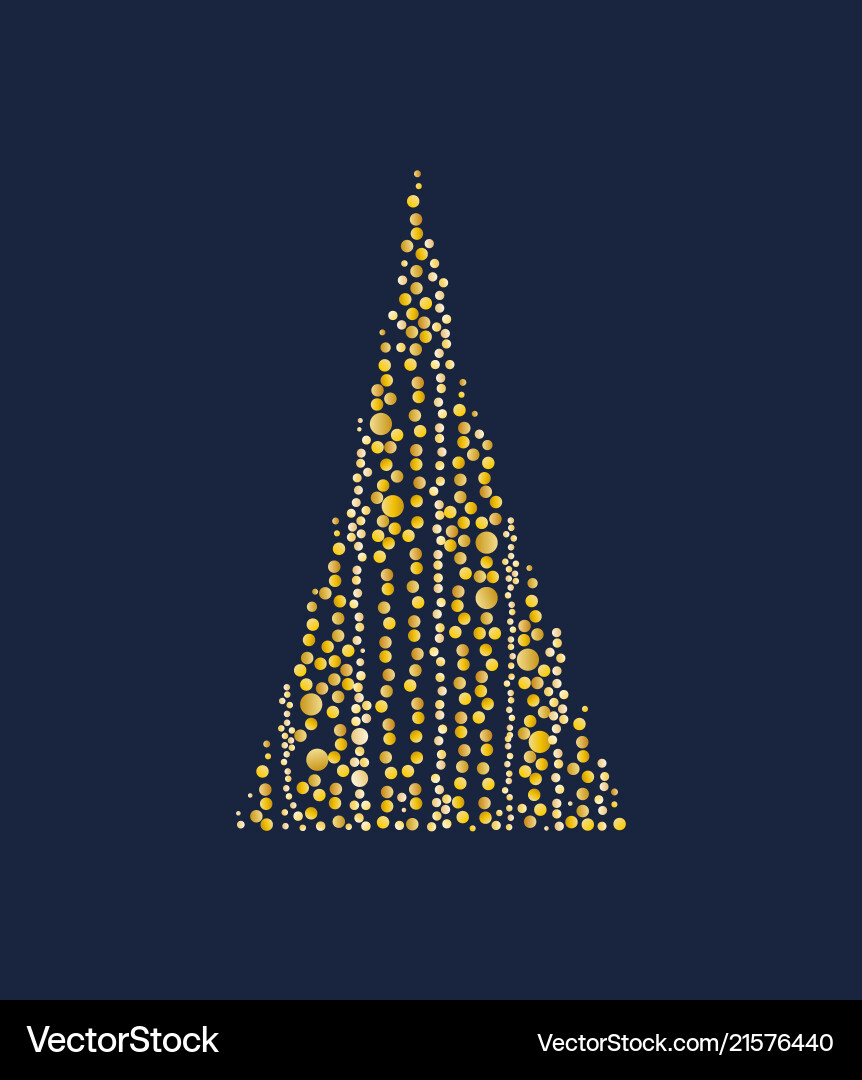 Golden christmas tree Royalty Free Vector Image
