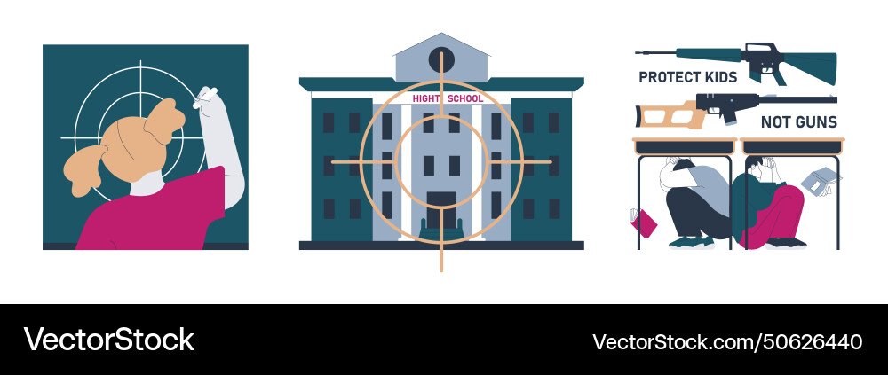 Gun control set second amendment ban weapon Vector Image