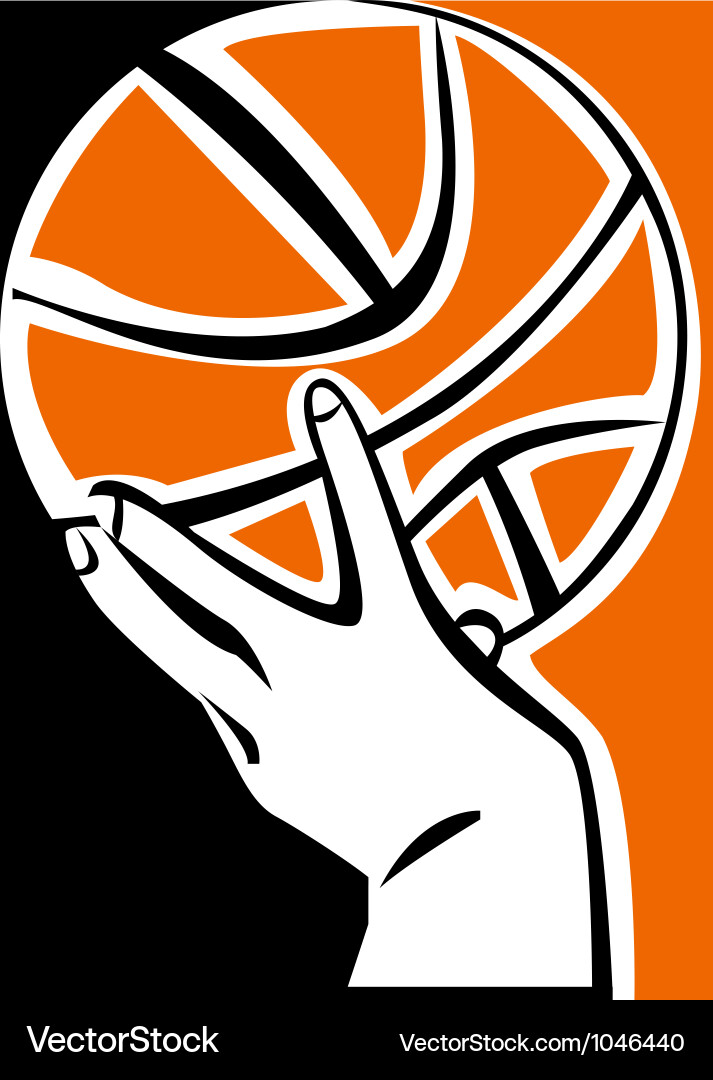 Hand with basketball ball Royalty Free Vector Image
