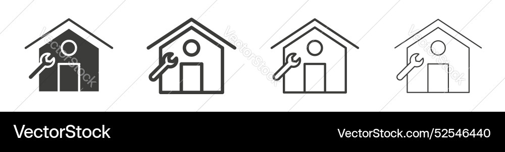 Home repair icon set on white background Vector Image