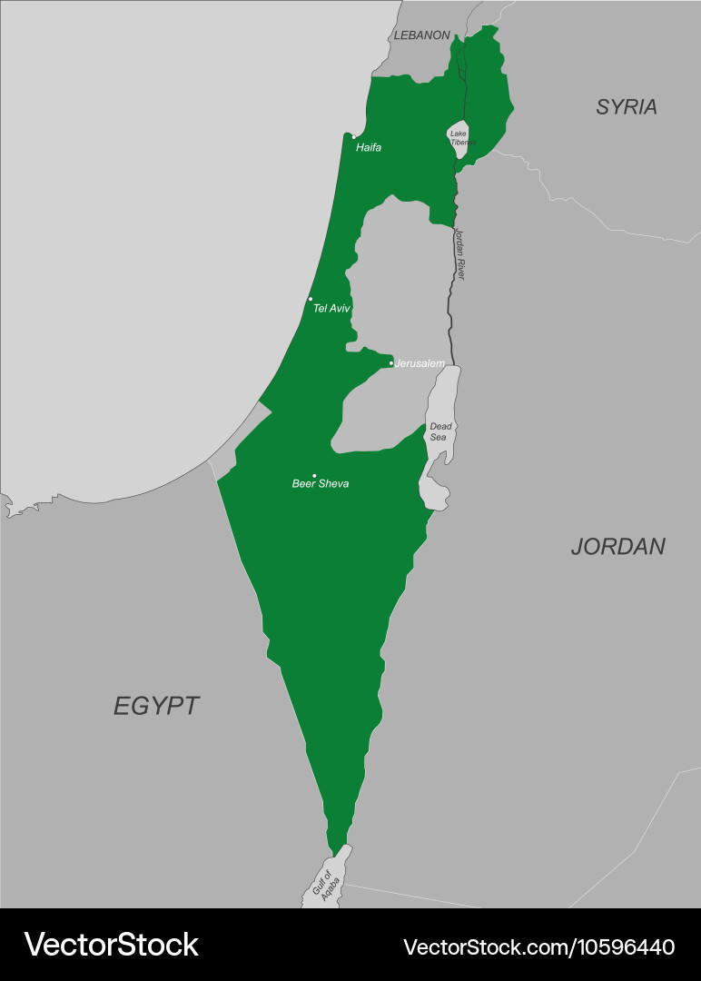 Politische Karte von Israel Lizenzfreies Vektorbild