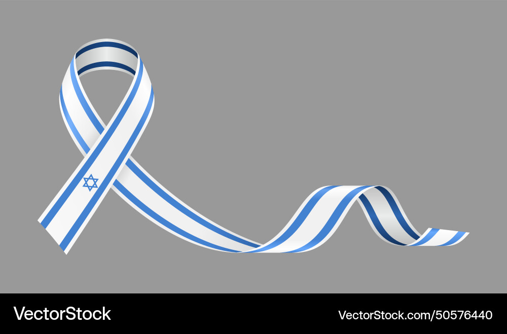 Israeli flag stripe ribbon wavy background layout Vector Image
