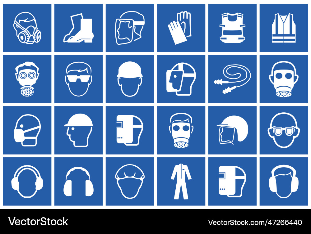 Required personal protective equipment ppe Vector Image