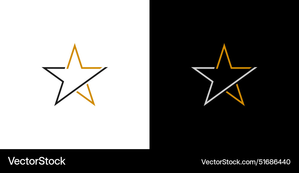 Unique and modern e star logo design Royalty Free Vector