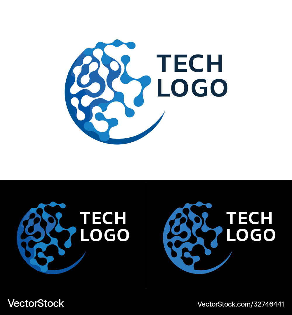 Abstract technology logo Royalty Free Vector Image