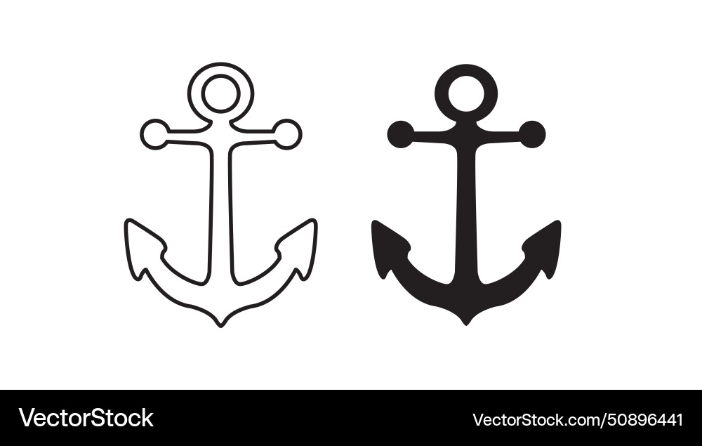 Anchor icon set Royalty Free Vector Image - VectorStock