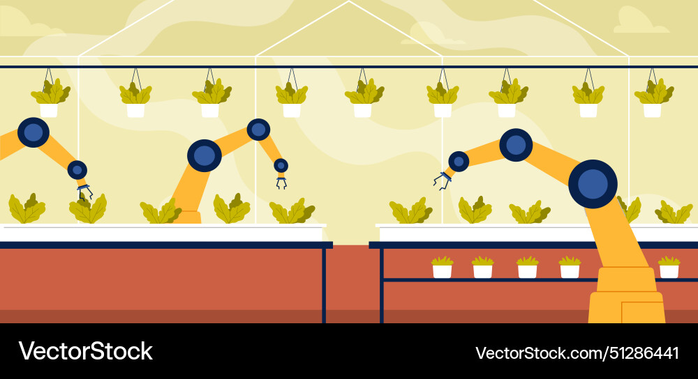 Automation in growing agricultural plants Vector Image