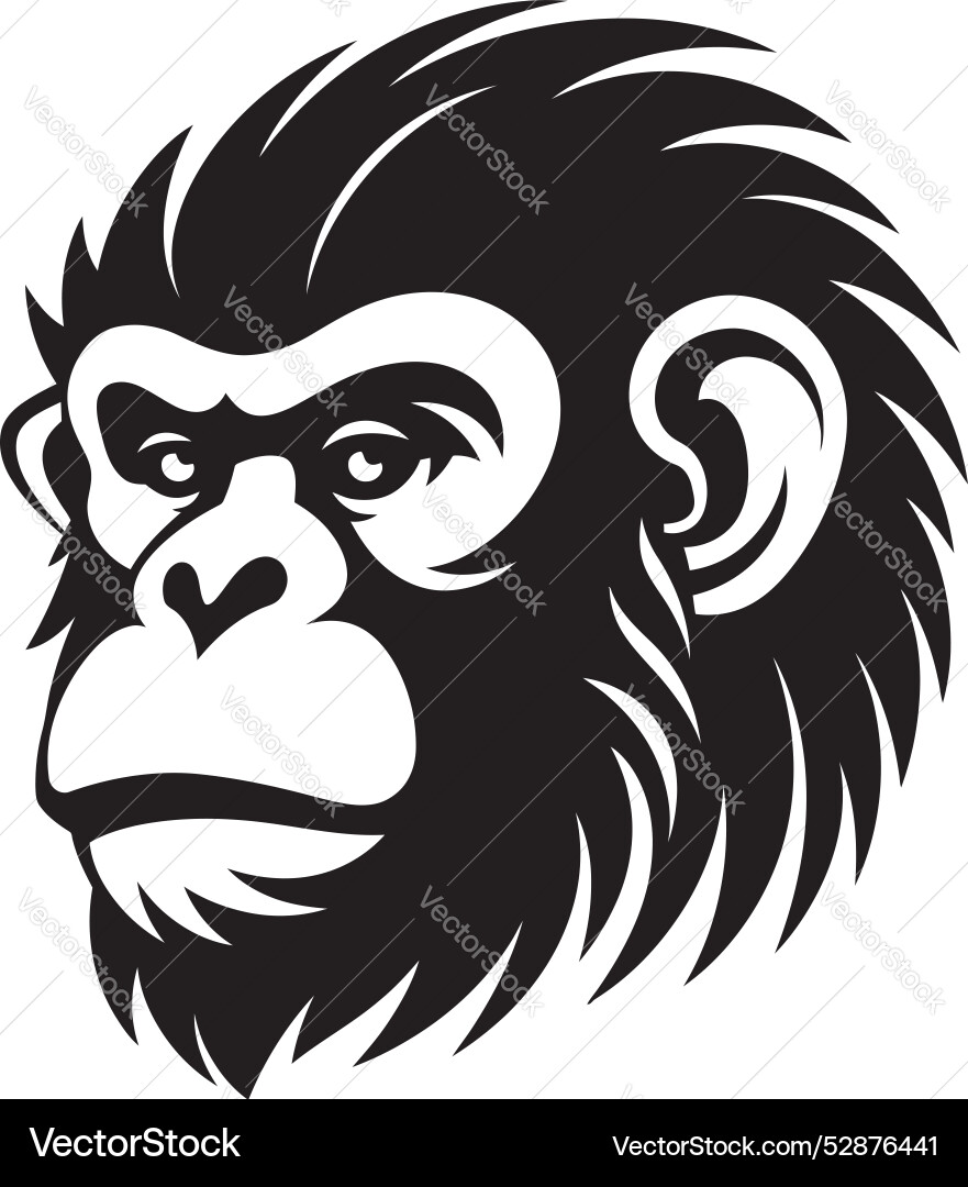 Baboon king logo geometric baboon icon Royalty Free Vector