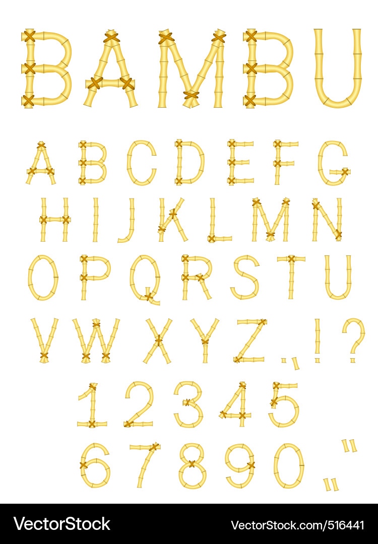 Bamboo Alphabet Vector Images (over 590)