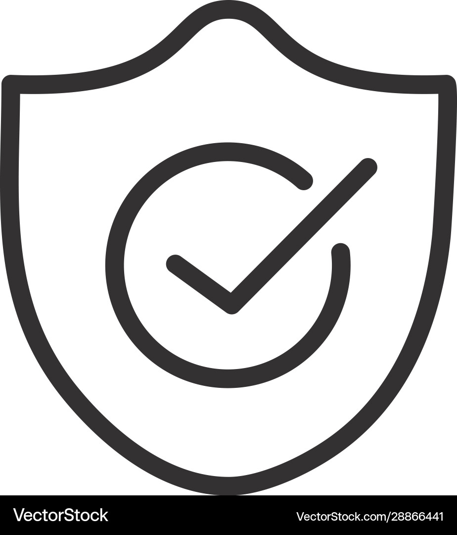 Quality Check Icon Check Mark Quality Shield Icon Linear Design Vector