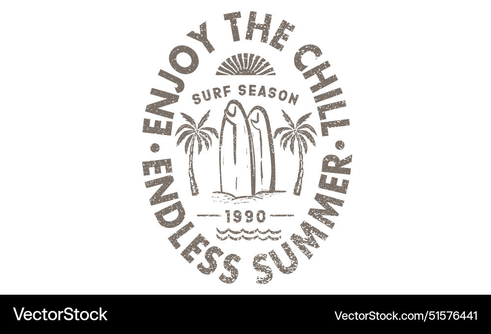 Endless summer design surfing club artwor Vector Image