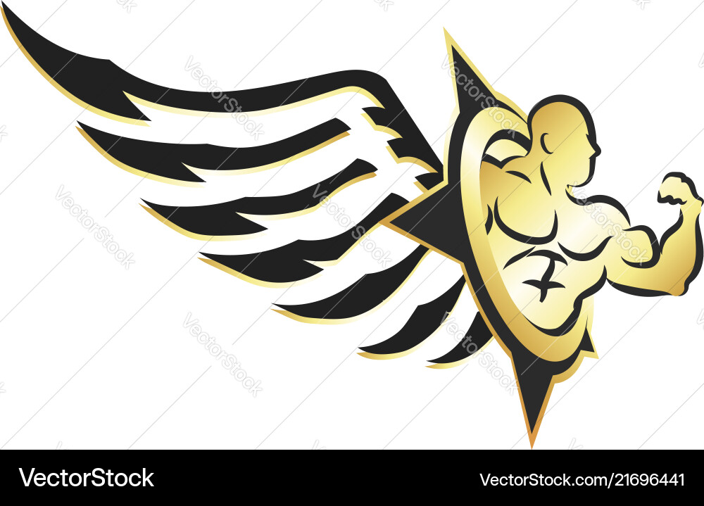 Gym symbol of athlete Royalty Free Vector Image