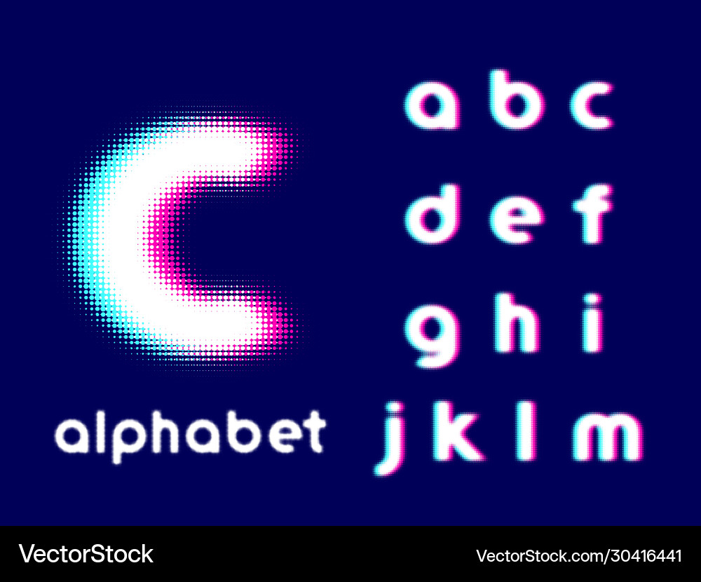 Halftone font Royalty Free Vector Image - VectorStock