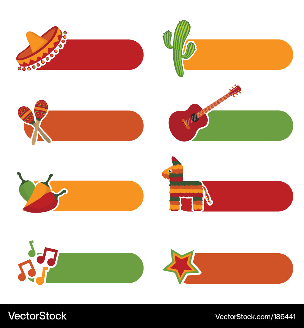 Mexican tabs Royalty Free Vector Image - VectorStock