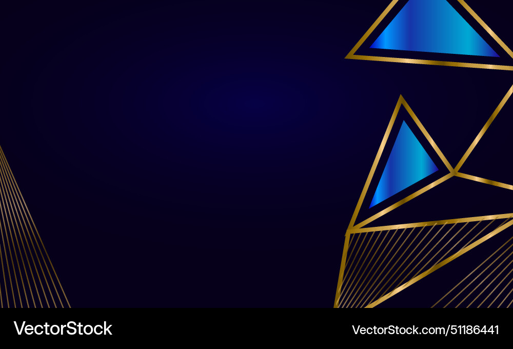 Modern gradient gold and blue triangle background Vector Image