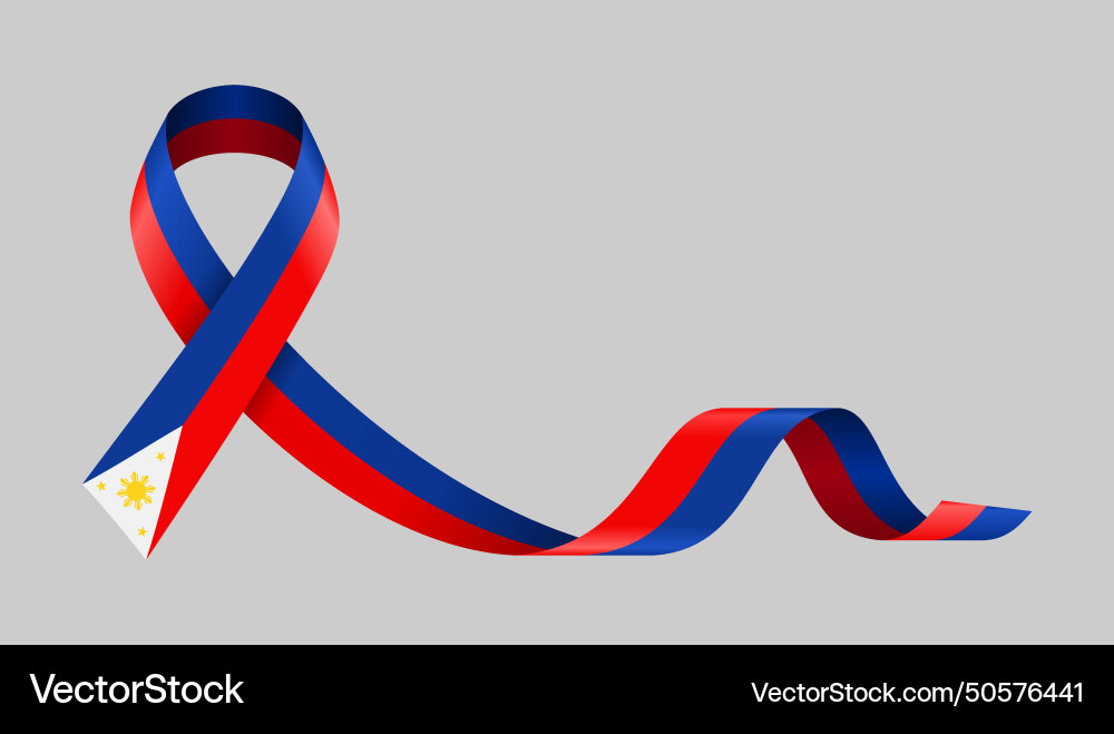Philippines flag stripe ribbon wavy background Vector Image