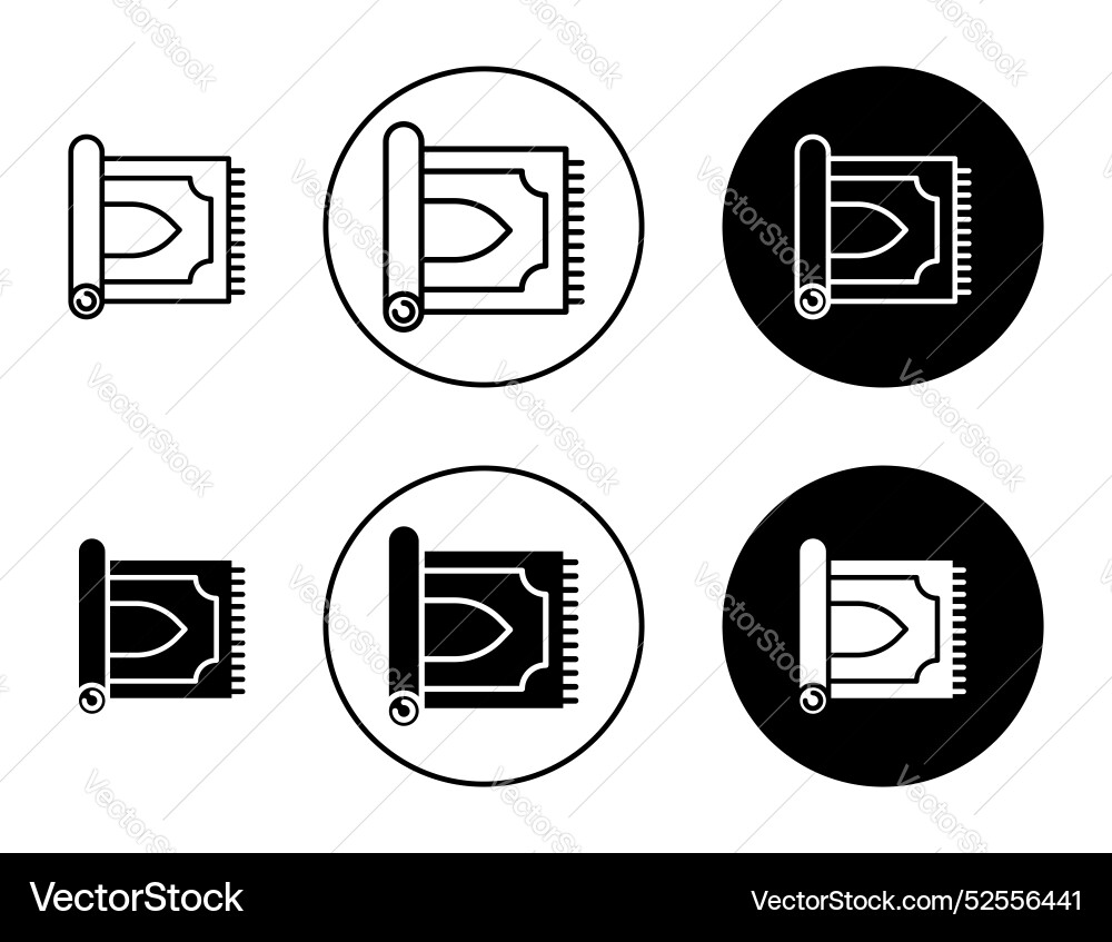 Rugs icon set on white background Royalty Free Vector Image