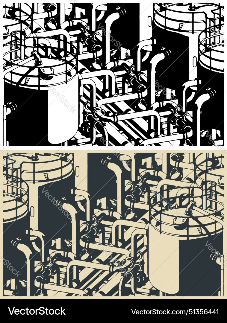 Tanks in chemical production Royalty Free Vector Image