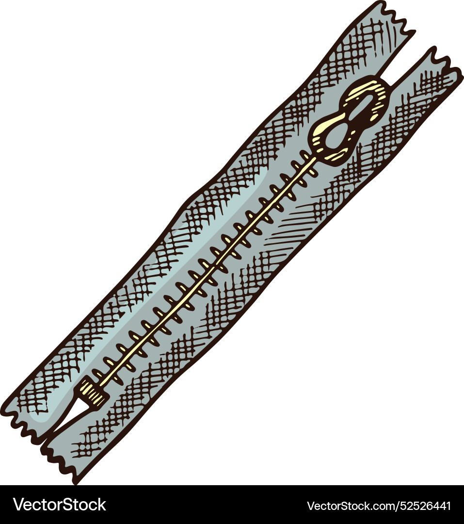 Zip fastener color drawing clothes locker Vector Image