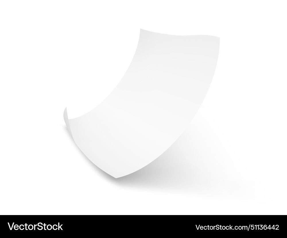 Clear white paper sheet flying isolated Royalty Free Vector