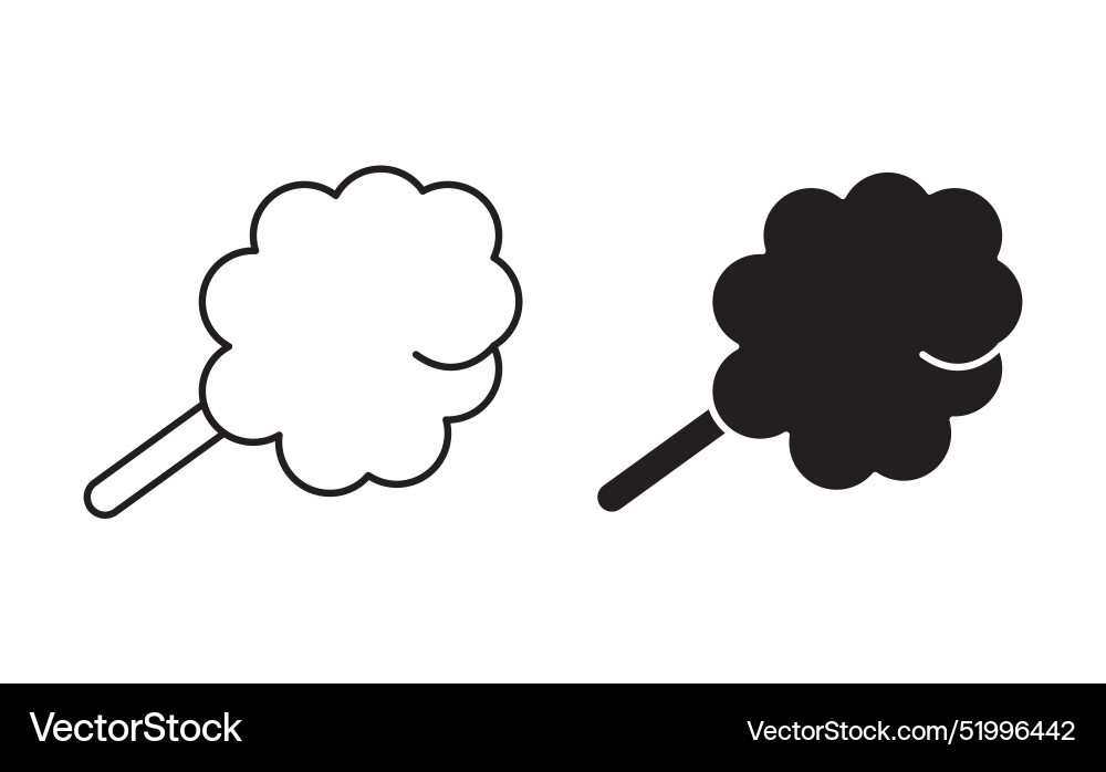 Cotton candy linear art icon set Royalty Free Vector Image