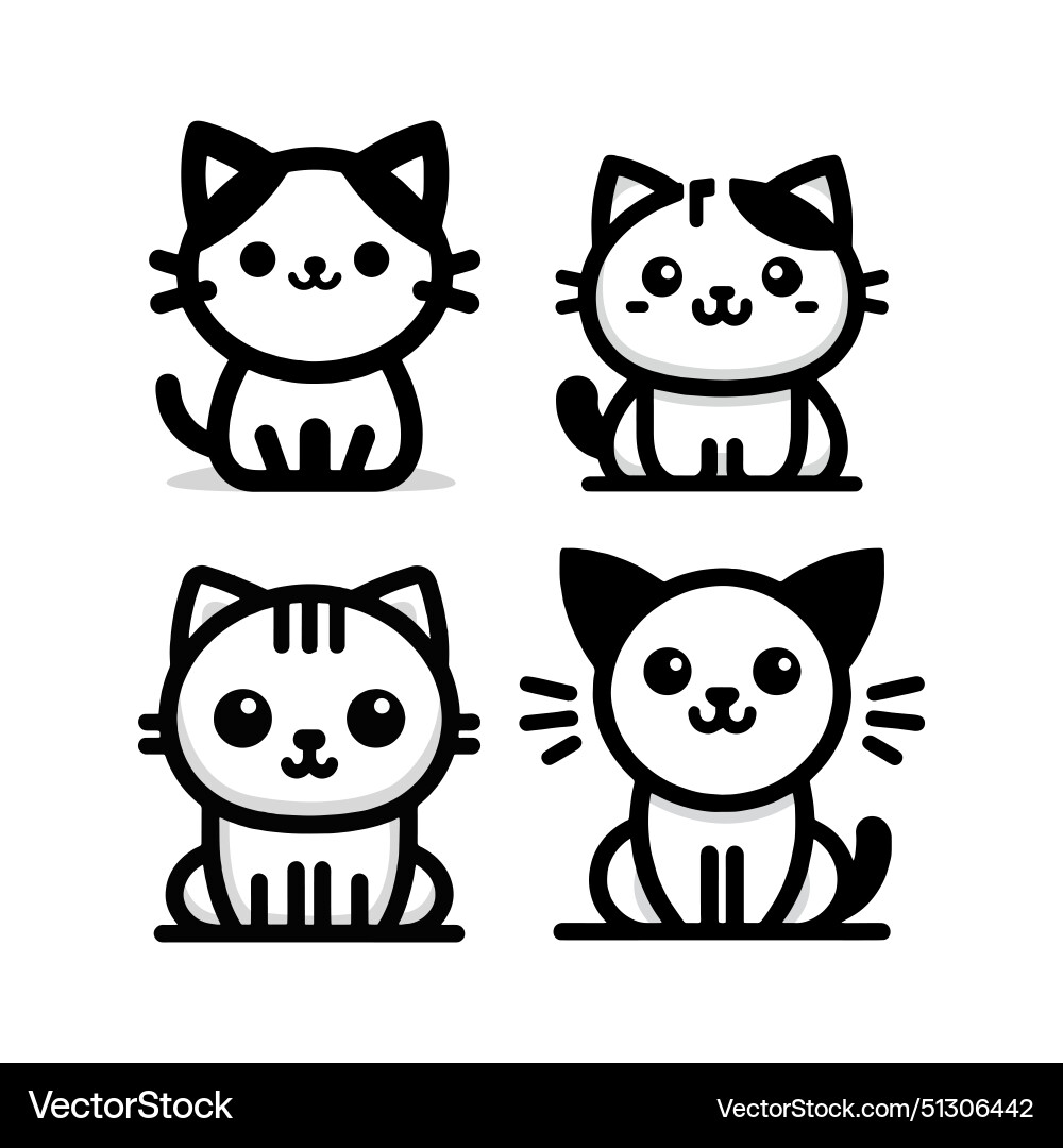 Cute cat icon cartoon character Royalty Free Vector Image