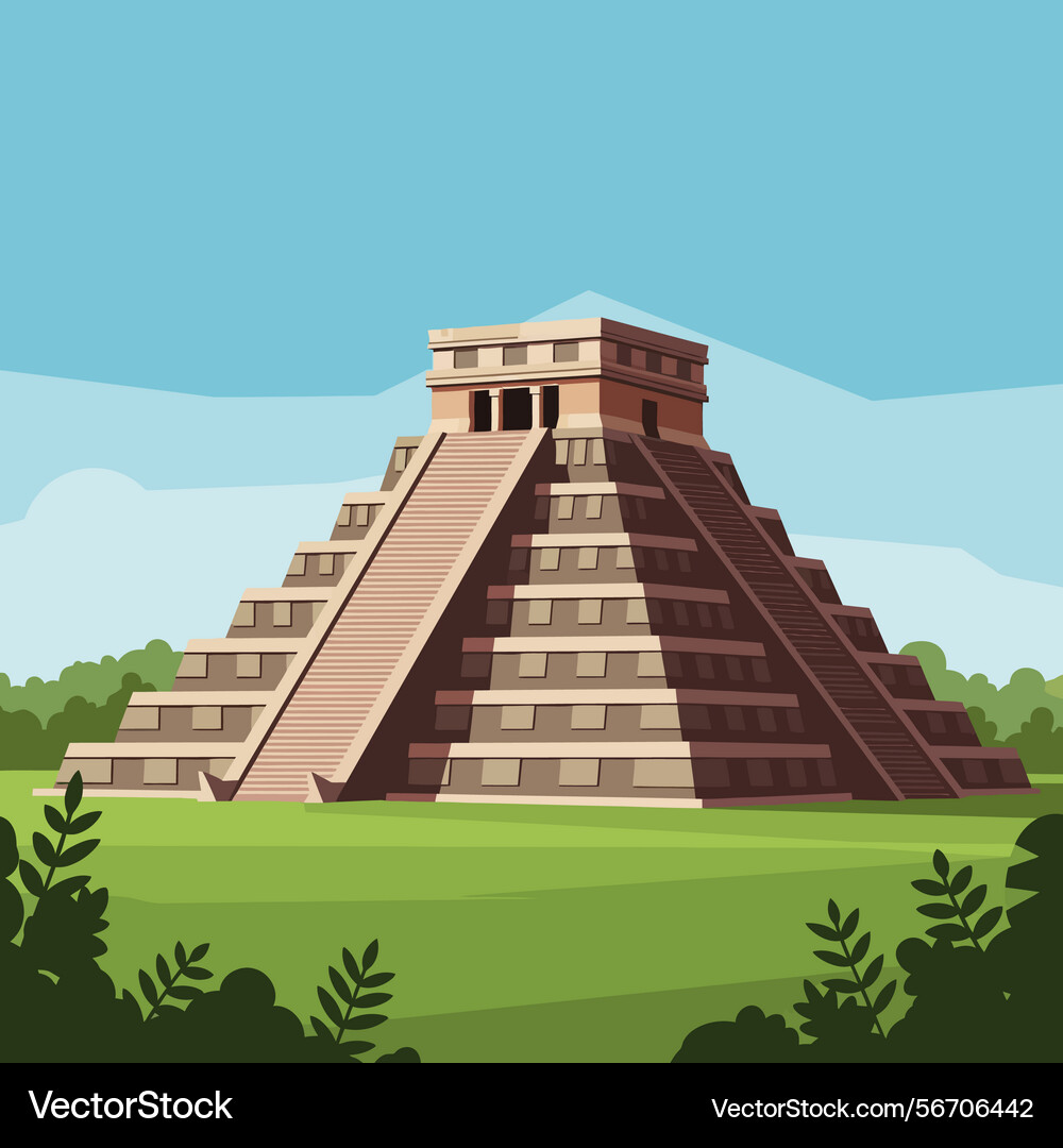 Mayan pyramid landmark ancient architecture Vector Image