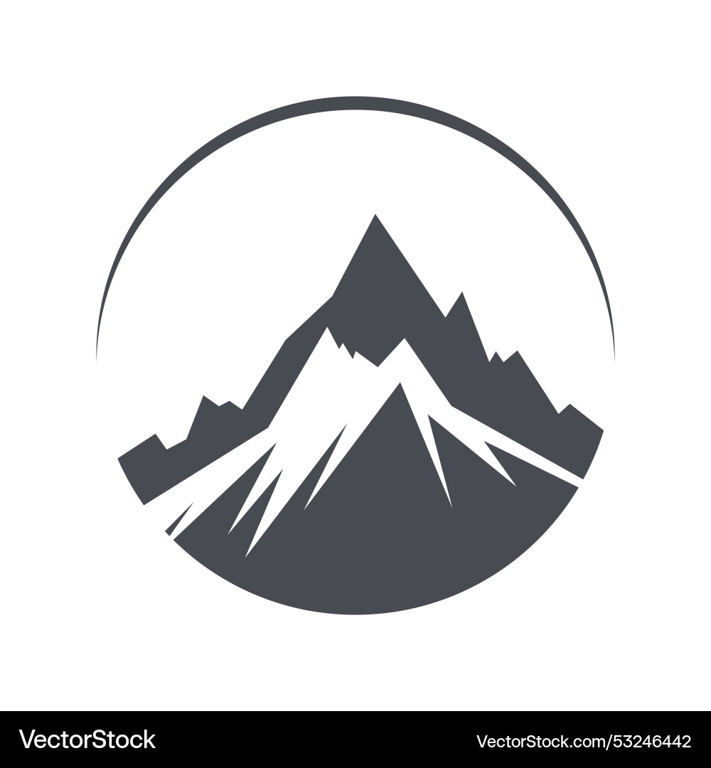 Mountain circle logo Royalty Free Vector Image